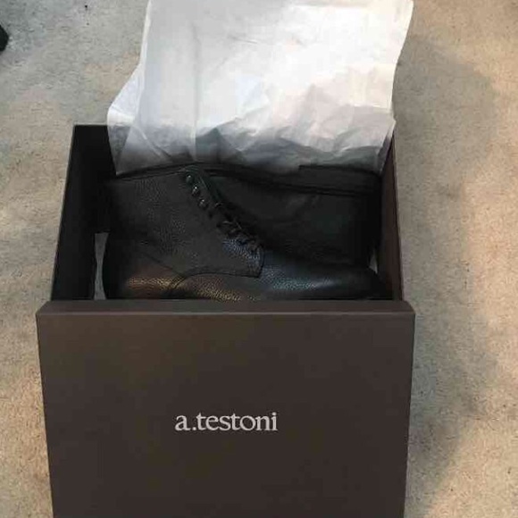 a. testoni | Shoes | Atestoni Mens Black Leather Ankle Boot | Poshmark